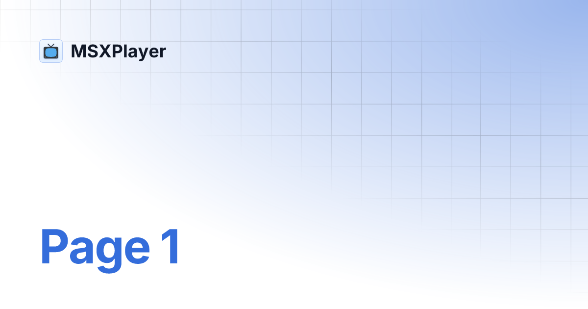 Page 1 | MSXPlayer